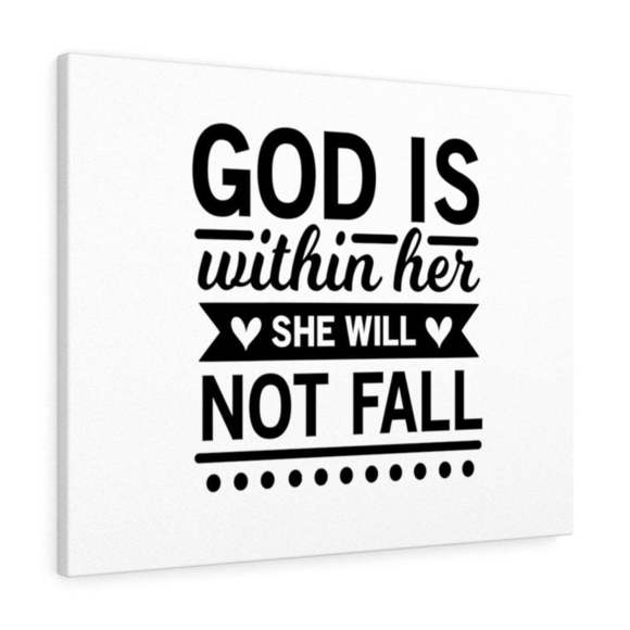 Printify | Art | Scripture Sign She Will Not Fall Bible Verse Canvas ...